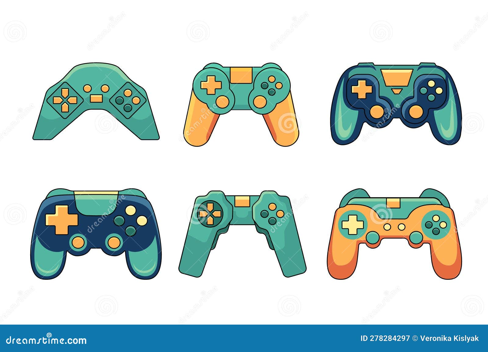 Game Controllers. Gaming Joystick Logo Collection Stock Vector ...