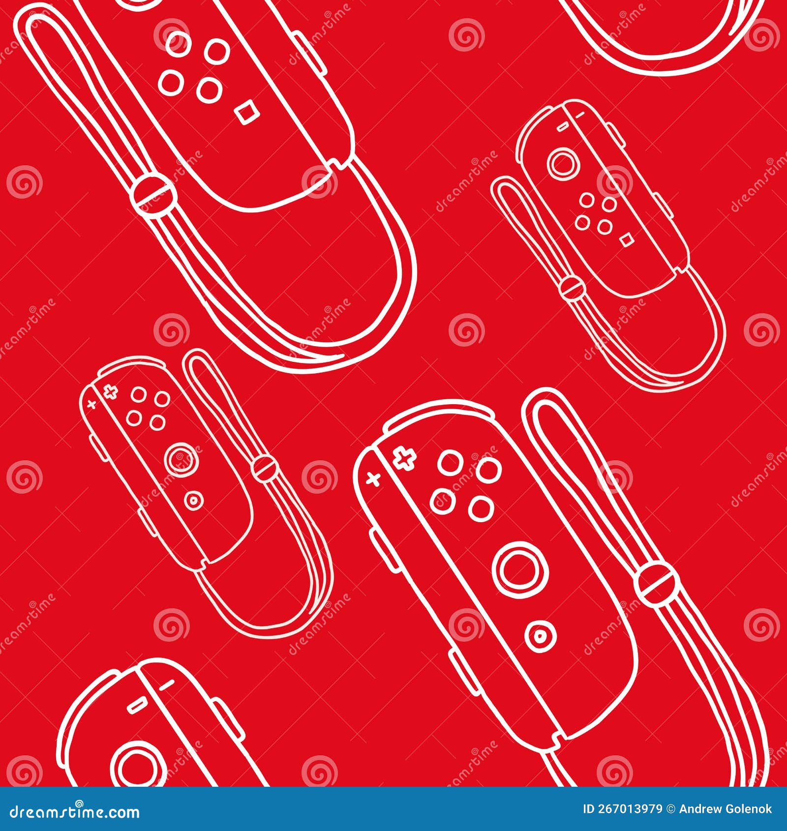Game Controllers Seamless Pattern. Wallpaper. in Outline Doodle Flat Style Stock Vector ...