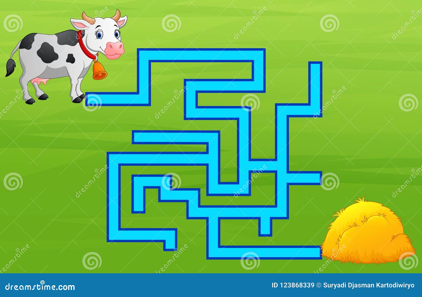 Game Cow Maze Find Way To the Haystack Stock Vector - Illustration of ...