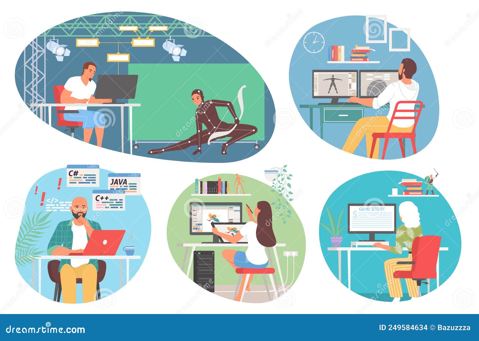 Game Creation Set Animation or Motion Design Stock Vector ...