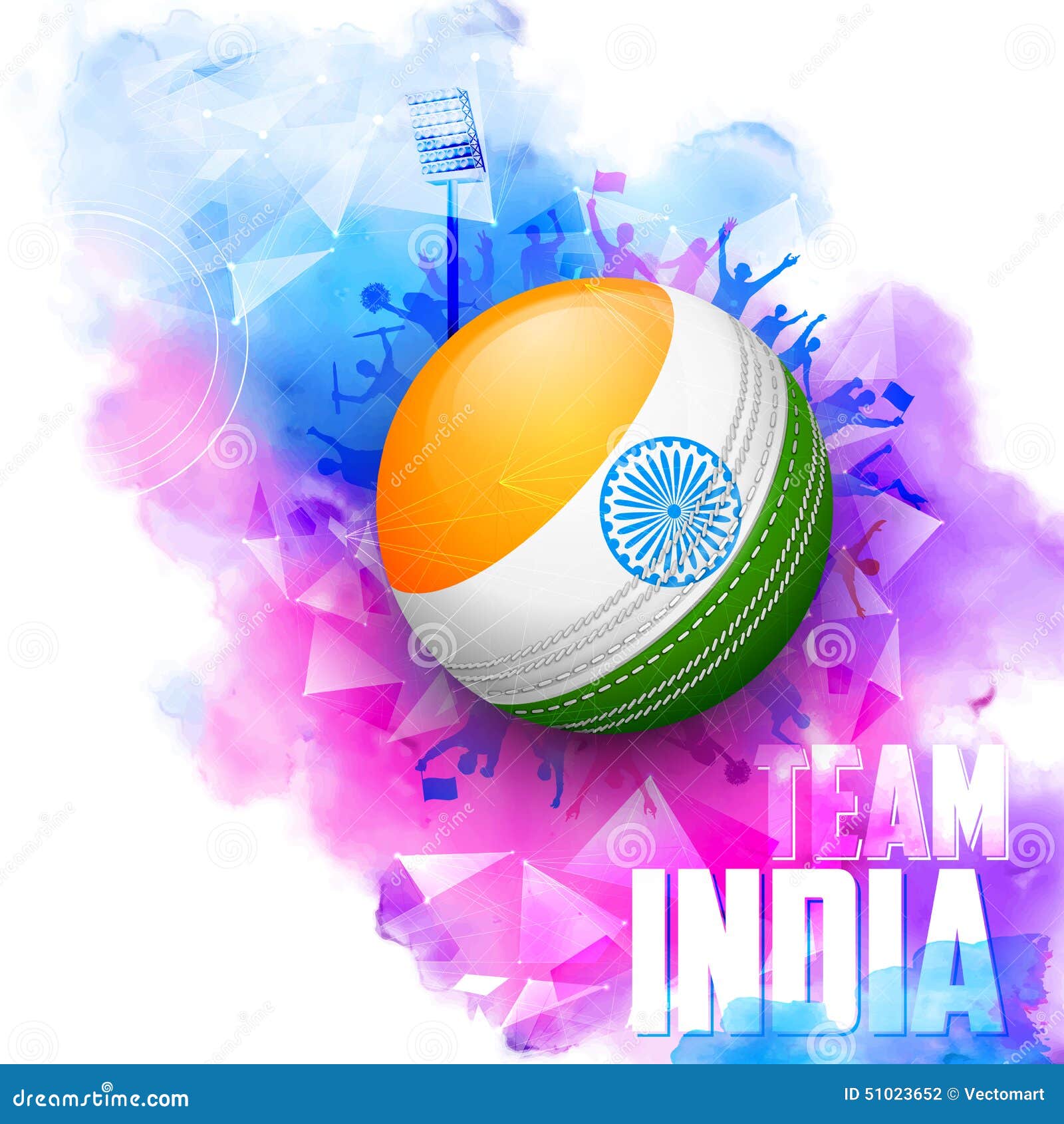 Game of Cricket with Public Cheering Stock Vector - Illustration of ...