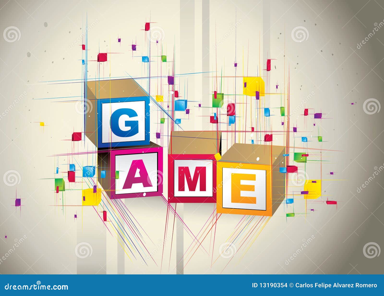Game cubes box stock vector. Illustration of kids, design - 13190354