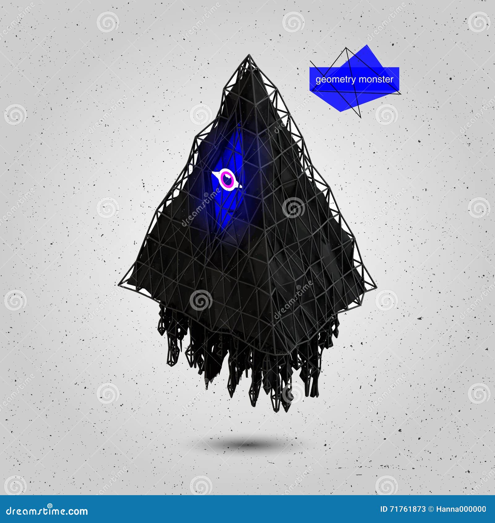 Game 3D Geometric Flying Monster.Vector Stock Vector - Illustration of ...