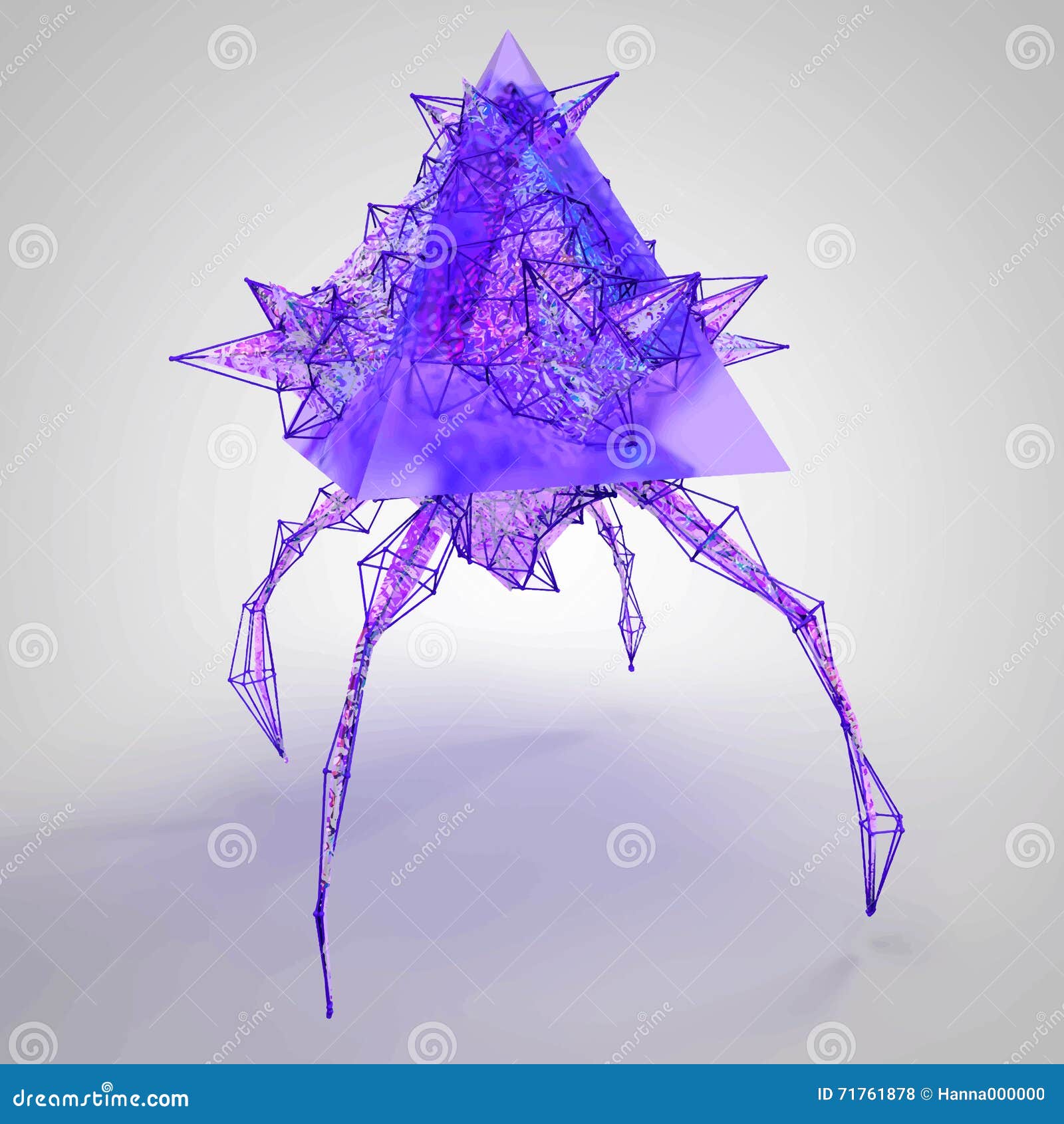 Game 3D Geometric Flying Monster. Vector Stock Vector - Illustration of ...