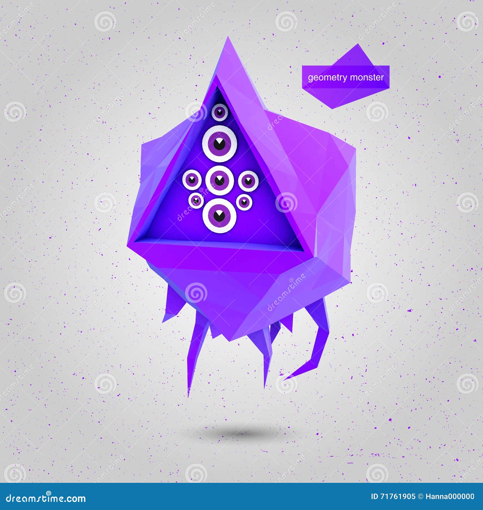 Game 3D Geometric Flying Monster.Vector Stock Vector - Illustration of ...