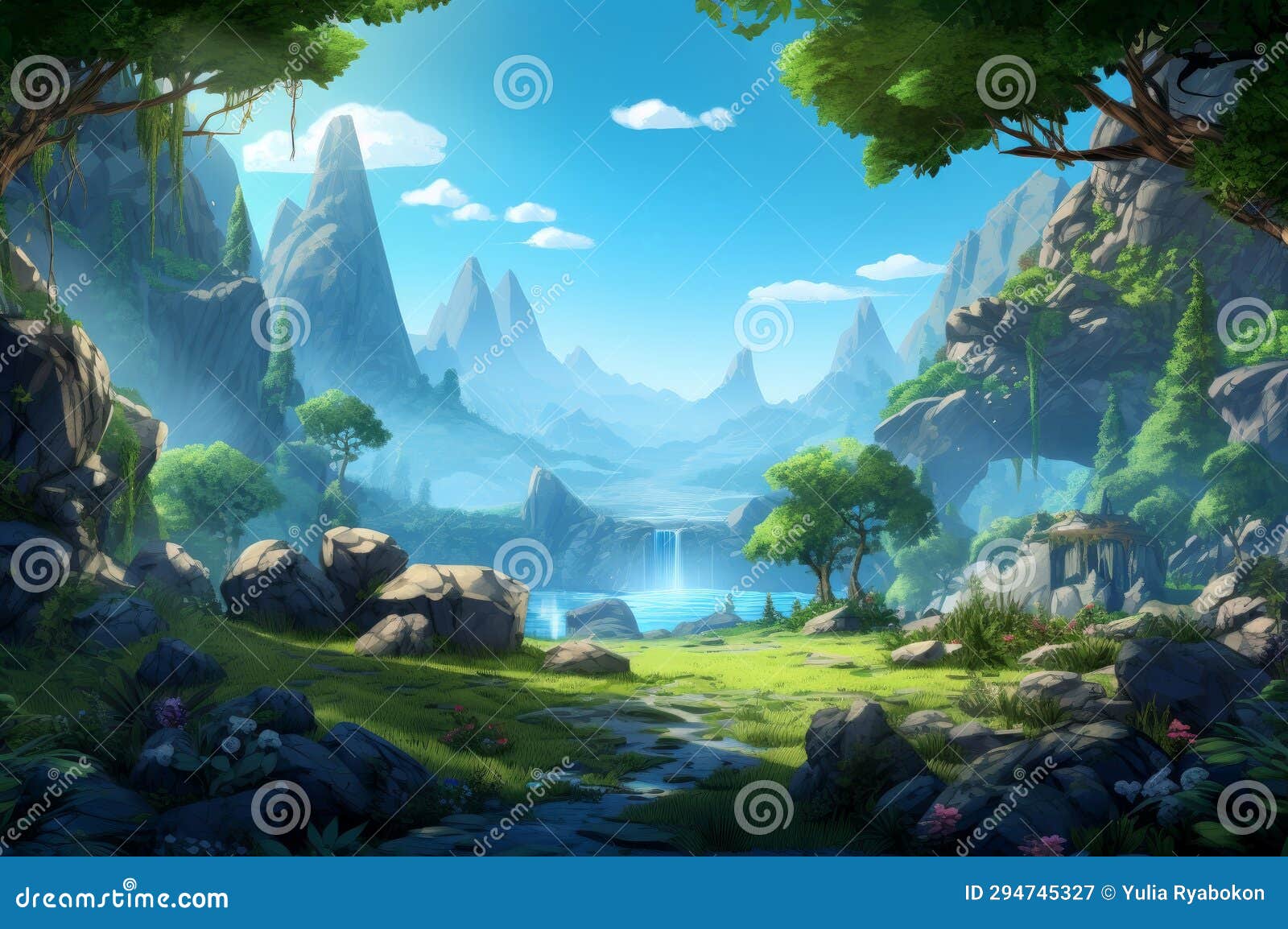 Game 2d Platformer Background in Cartoon Style. Generate Ai Stock Image ...