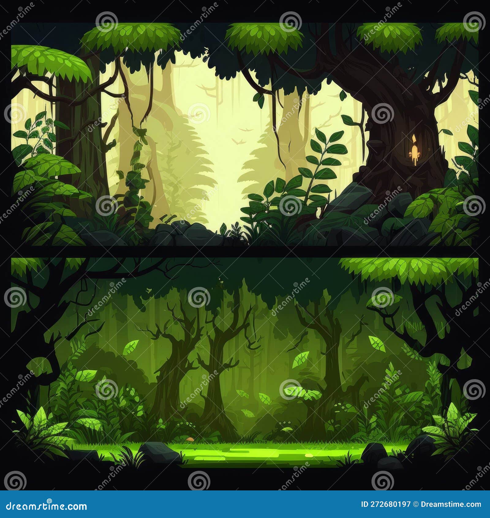 Game 2d Platformer Background Set Stock Illustration - Illustration of ...