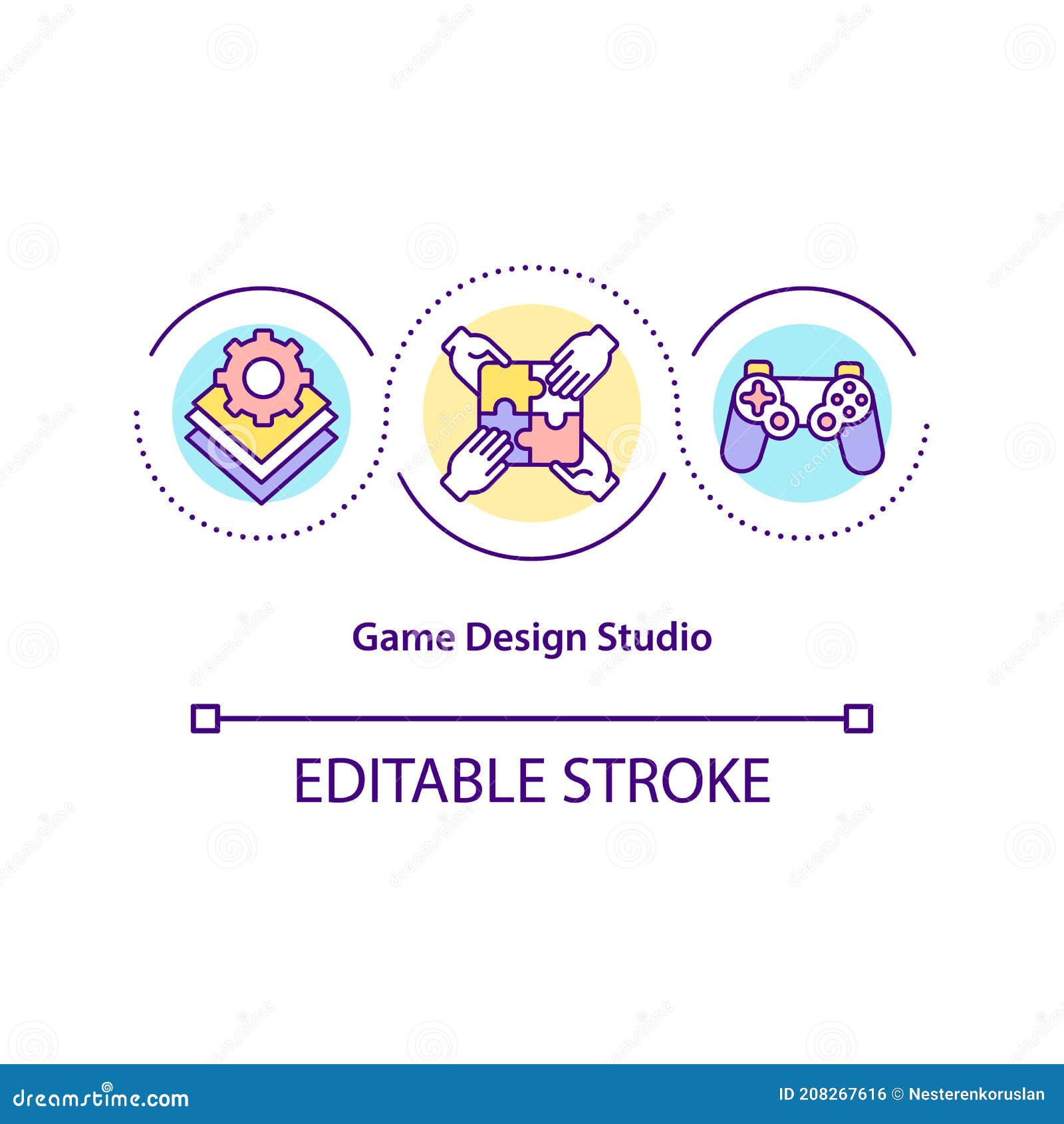 Game Design Studio Concept Icon Stock Vector - Illustration of ...