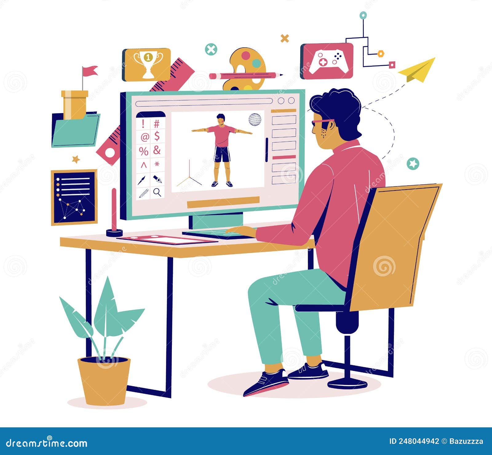 Animator At Work. Artist Animation Games, Motion Model Graphic ...