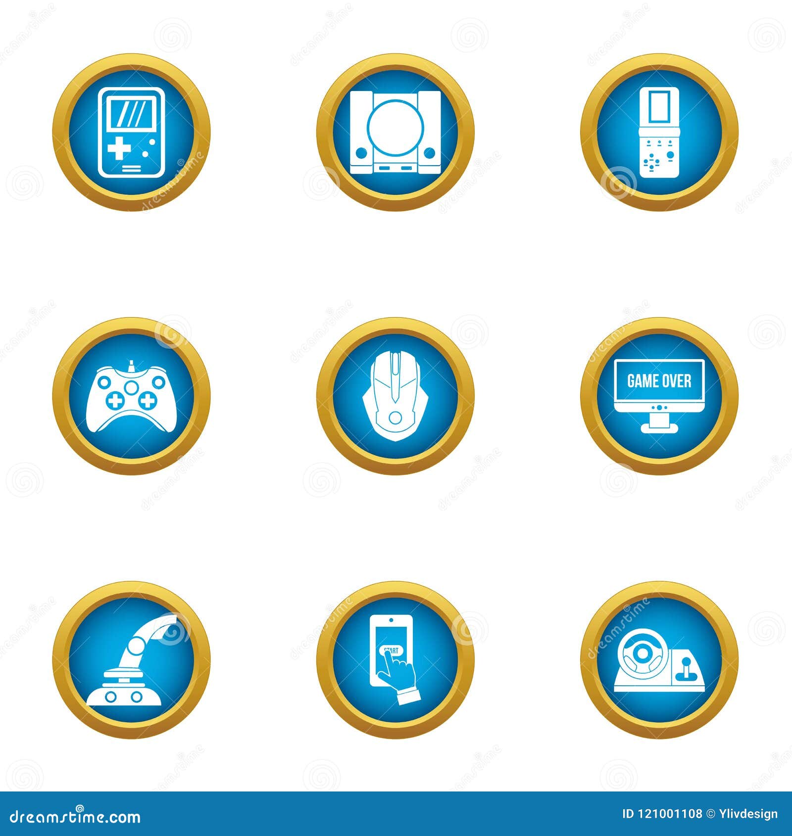 Game Dev Icons Set, Flat Style Stock Vector - Illustration of education ...