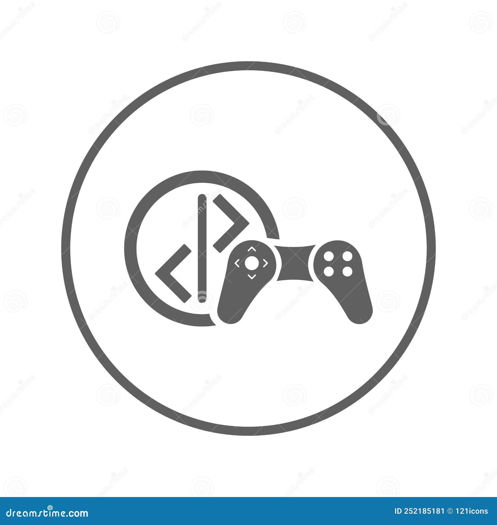 Game Develop Icon. Gray Vector Graphics Stock Illustration ...