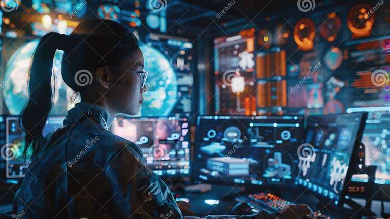 Game Developer with AI in Creative Workspace AIG60 Stock Photo - Image ...