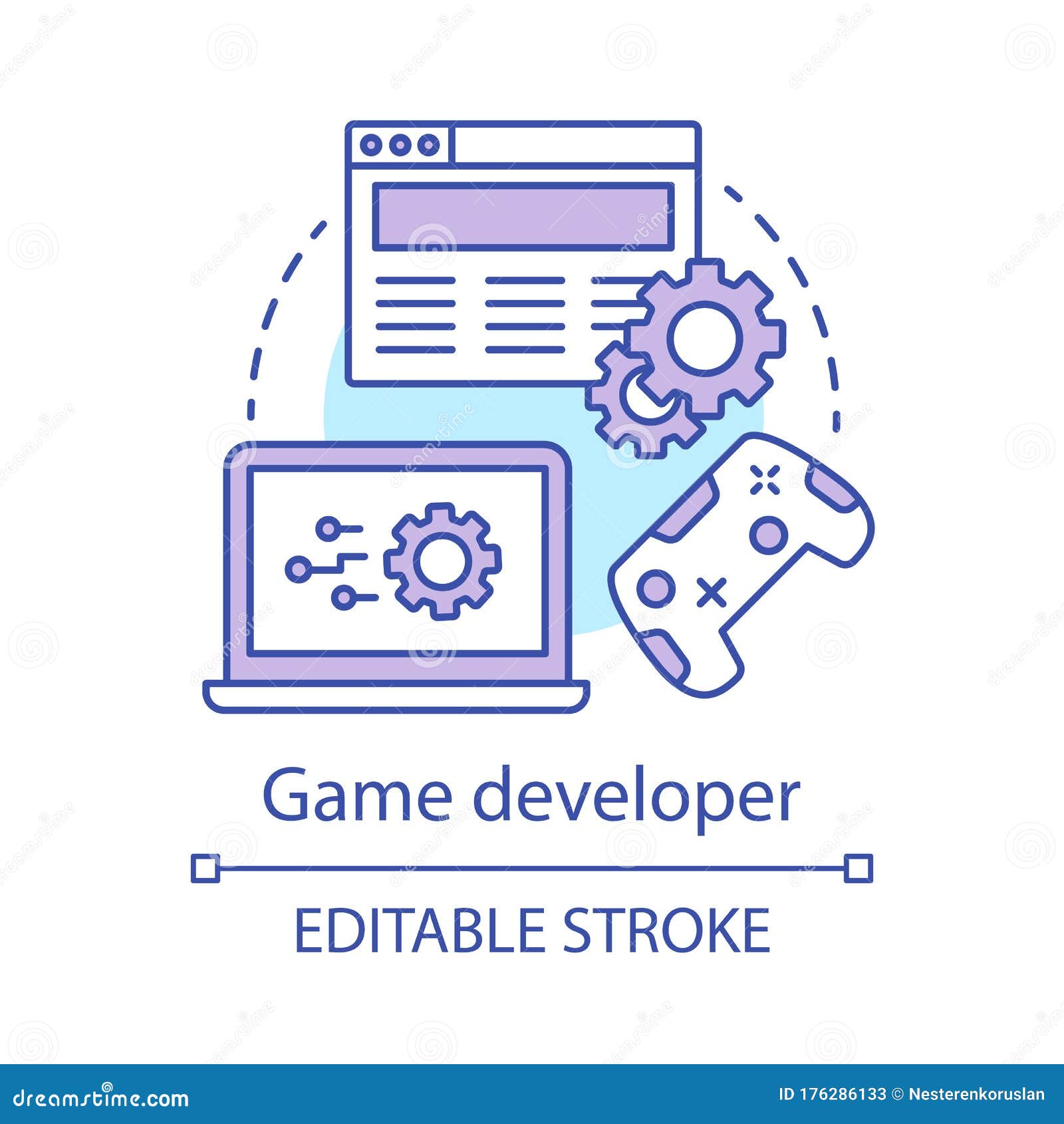 Game Developer Concept Icon Stock Vector - Illustration of optimization ...