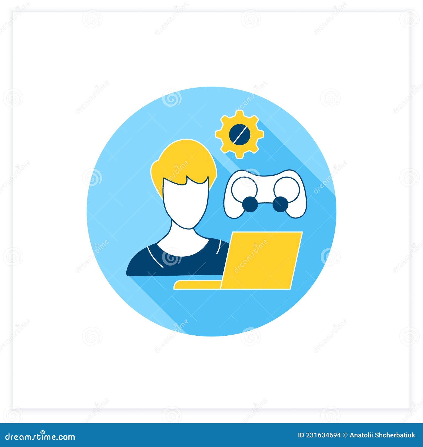 Game Developer Works On A Level Design. 3d Engine Gears Wheels, Closeup ...