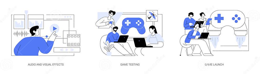 Game Development Isolated Cartoon Vector Illustrations Se Stock ...