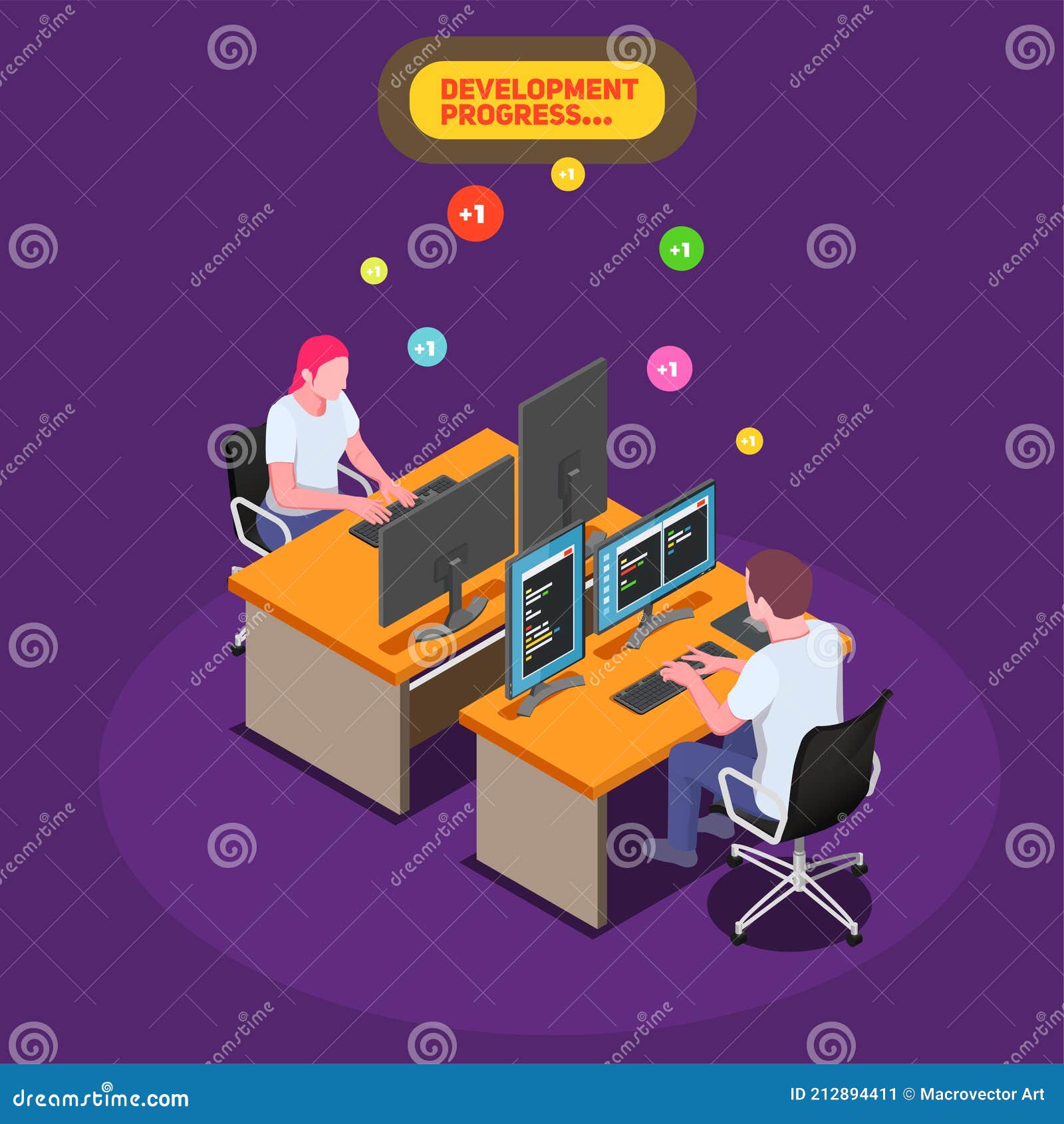 Game Development Isometric Background Stock Vector - Illustration of ...