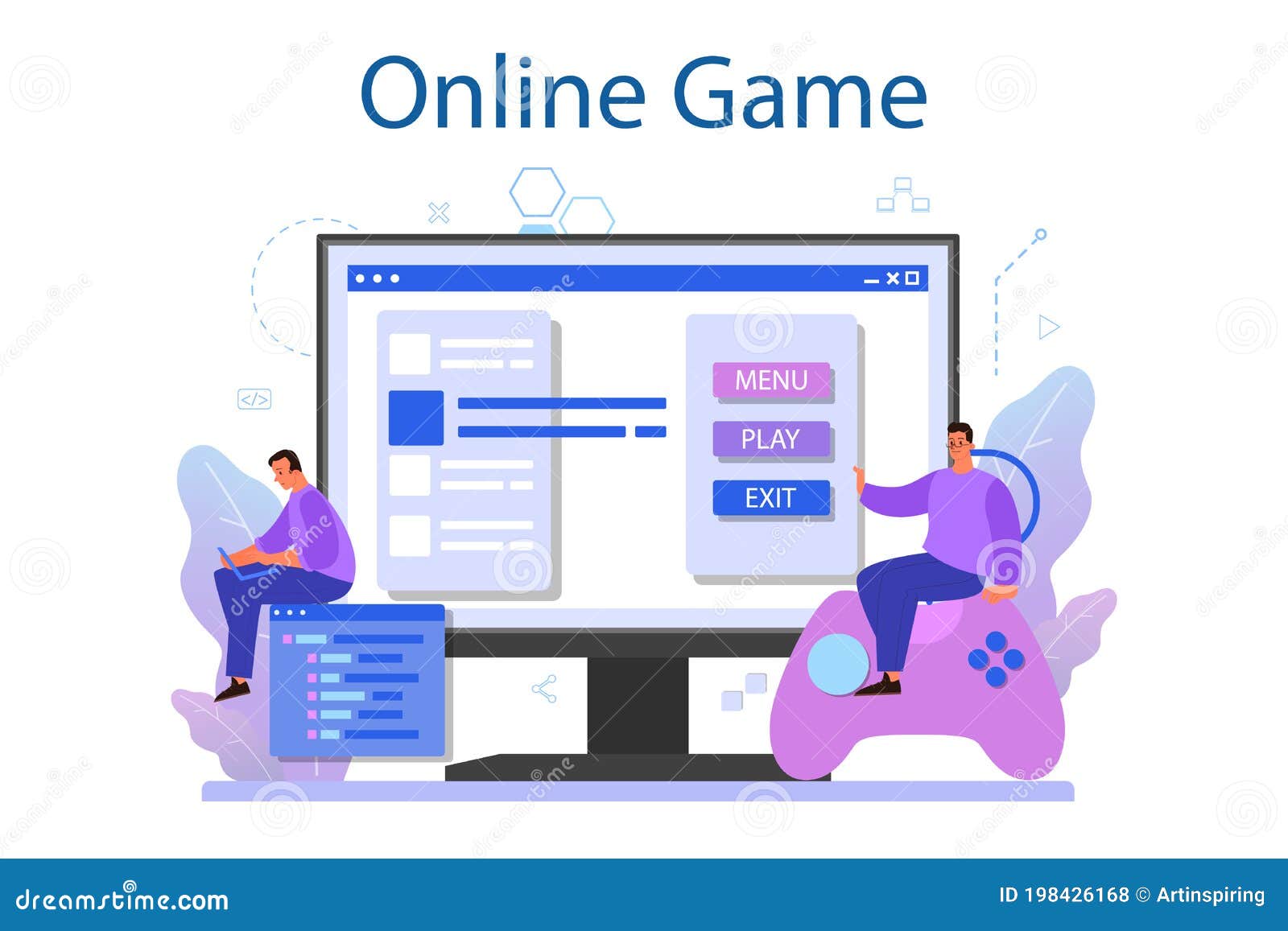 Game Development Online Service or Platform. Creative Process Stock ...
