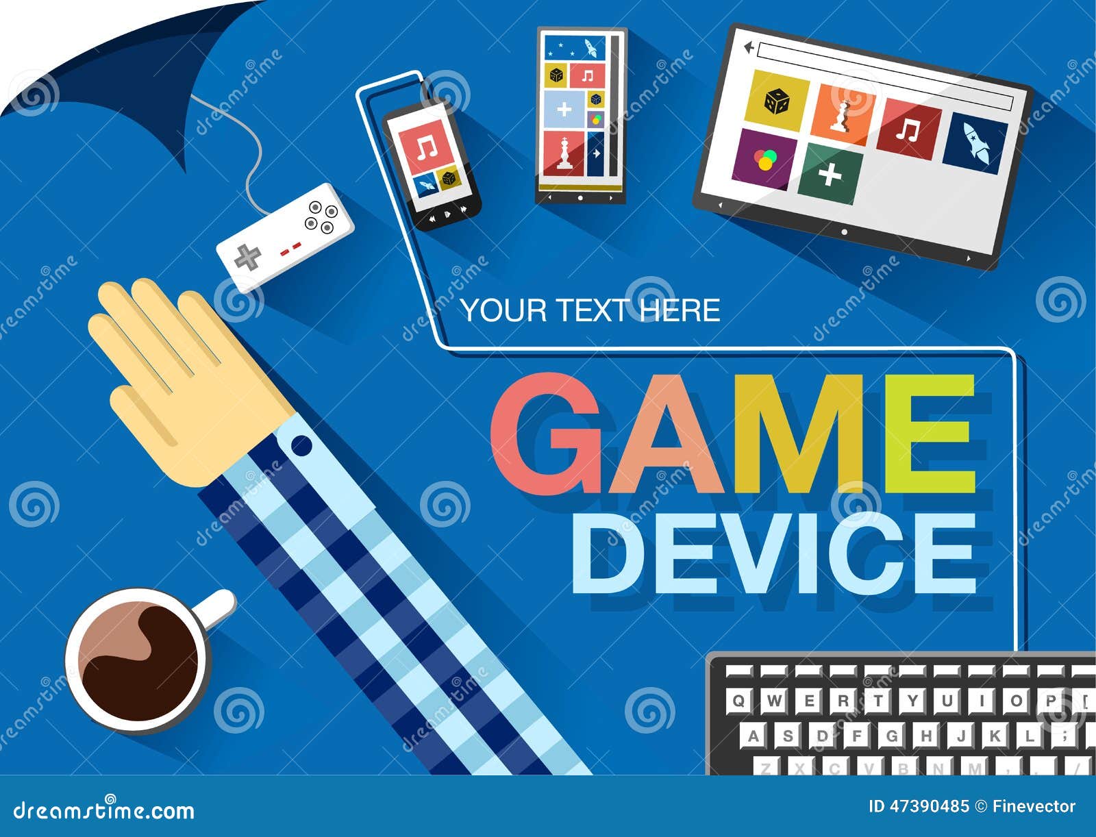 Game Devices. Color Flat Vector Illustration. Stock Vector ...