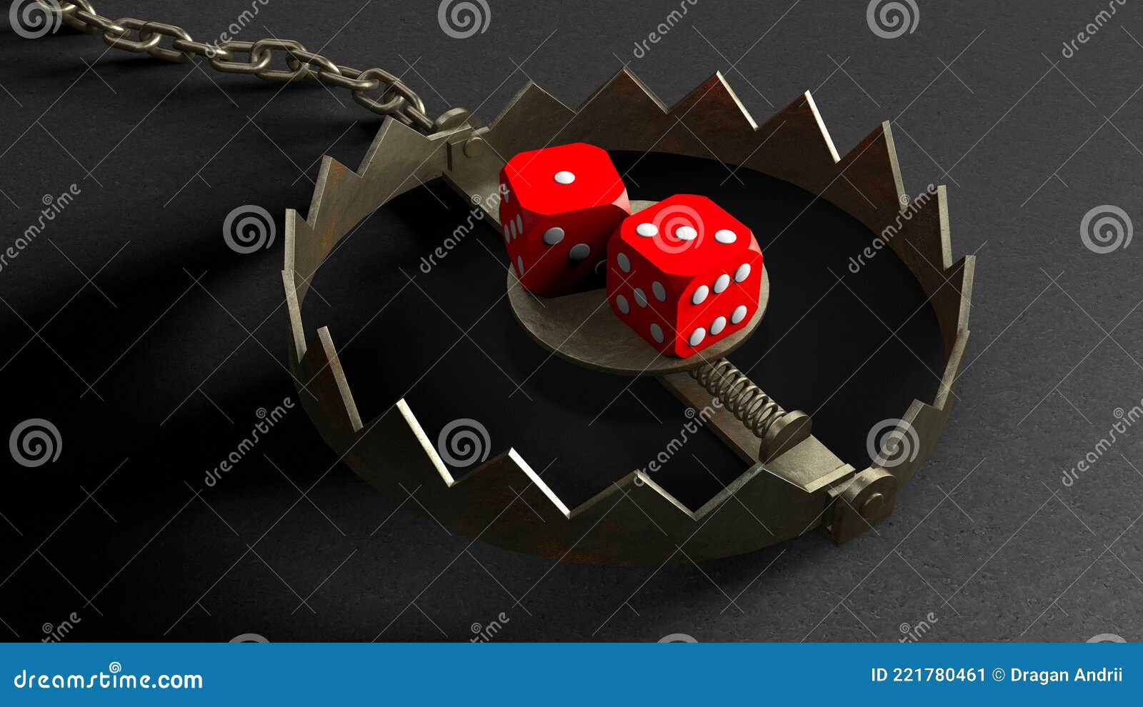 Game Dice Bait in a Trap. Gambling is a Failure Stock Illustration ...