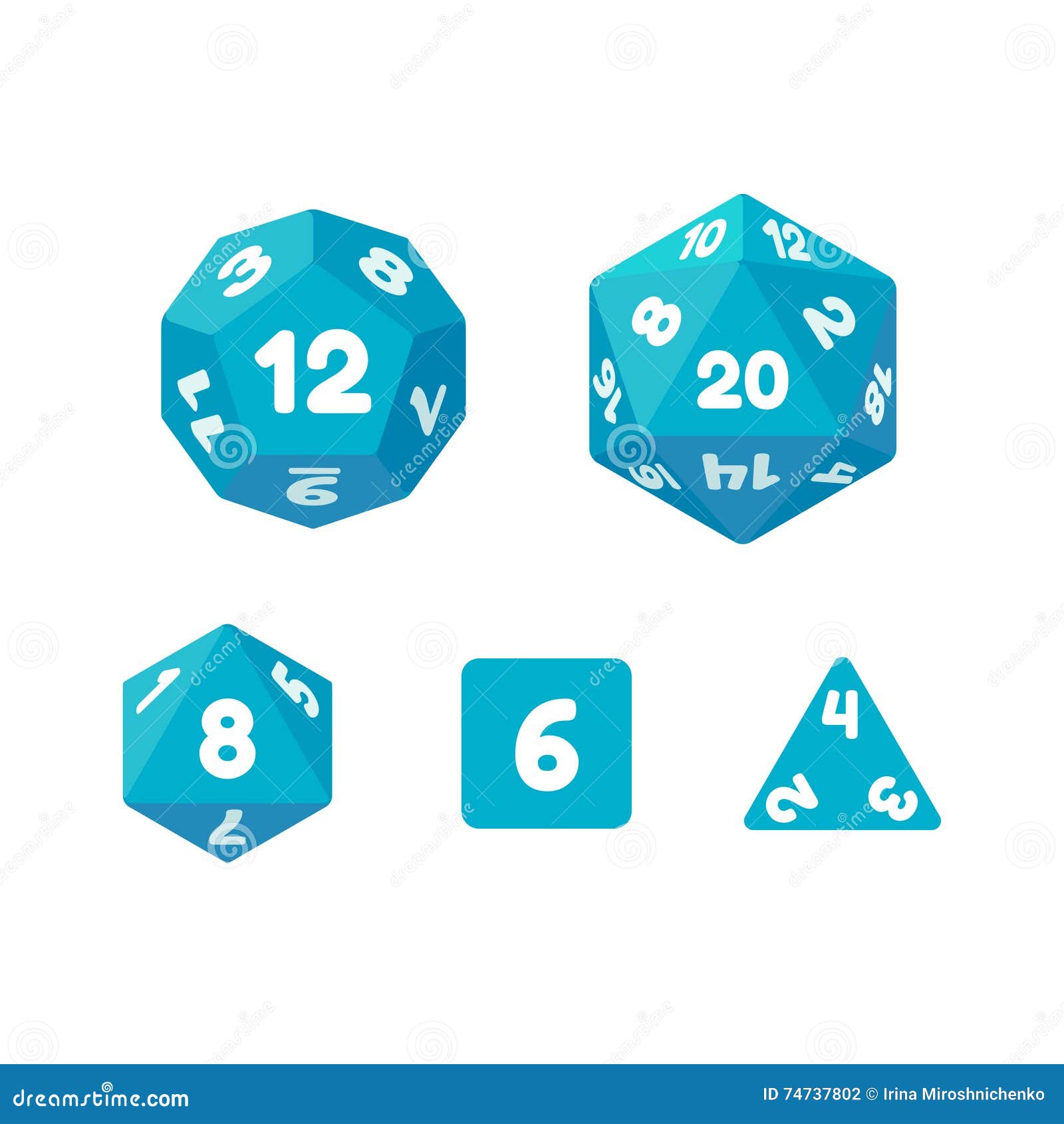 Dice And Polyhedron For Fantasy RPG, Table Top Games Equipment Vector ...