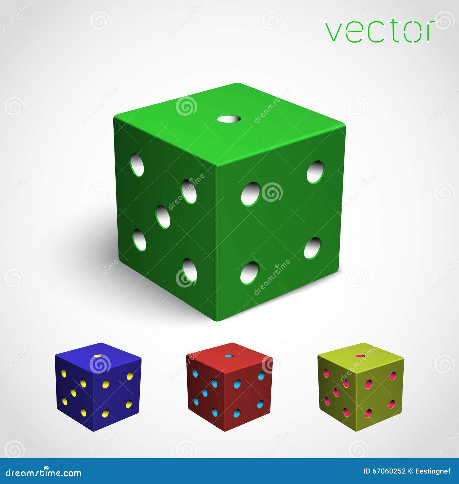Game dice set . stock vector. Illustration of play, green - 67060252