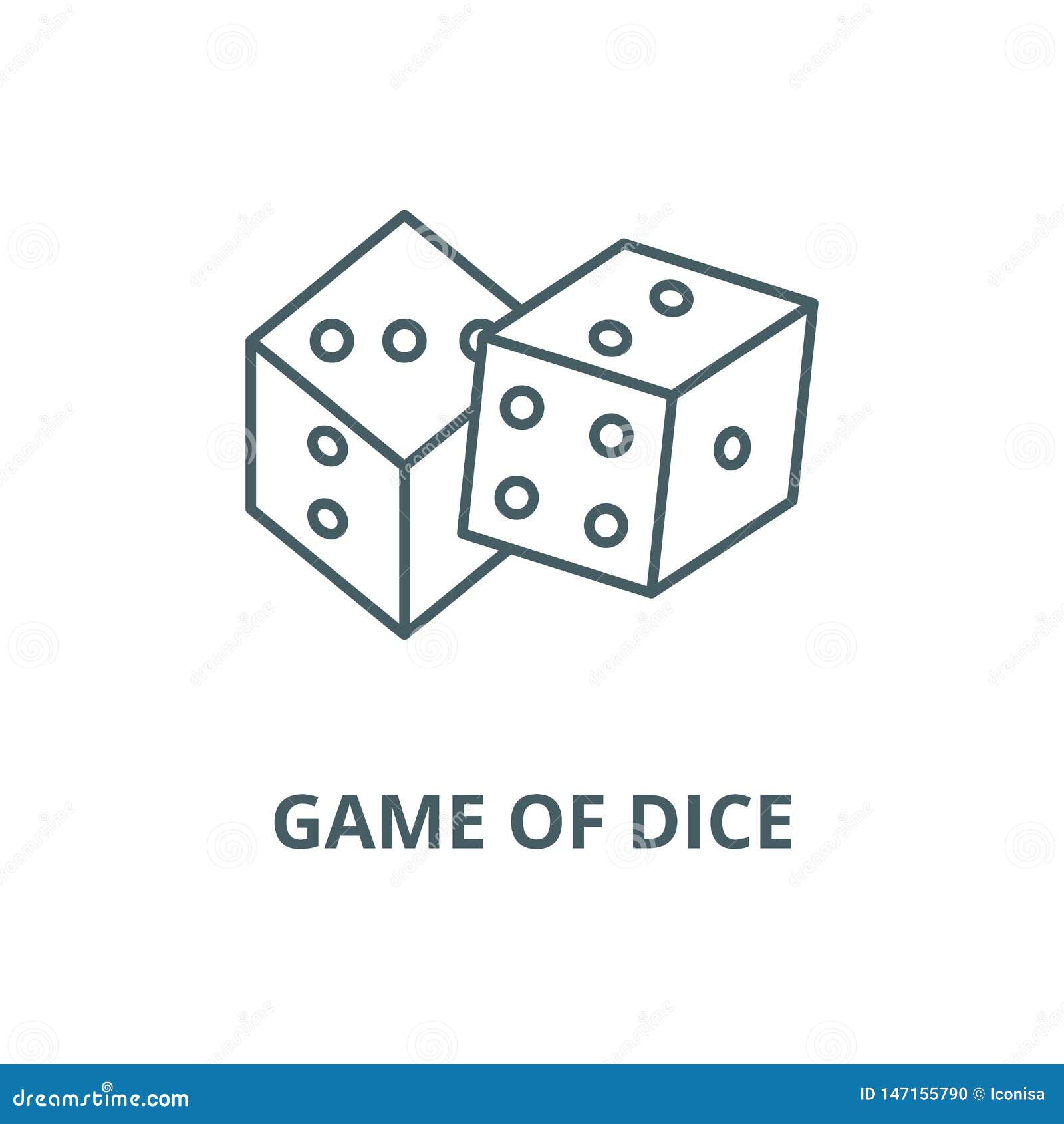 Game of Dice Vector Line Icon, Linear Concept, Outline Sign, Symbol ...