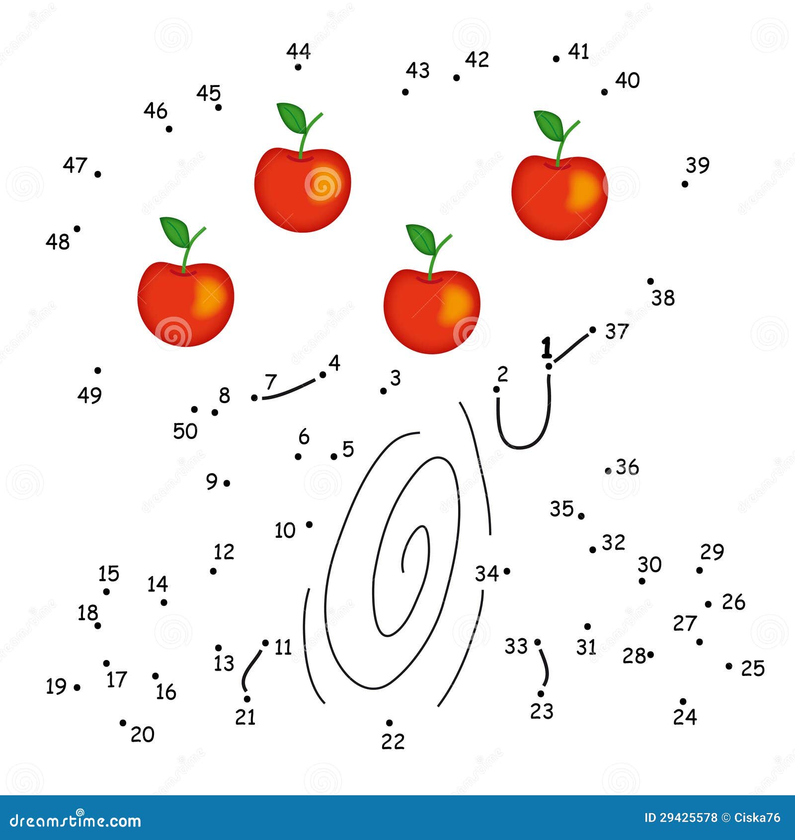 The game of the dots, tree stock illustration. Illustration of infancy ...