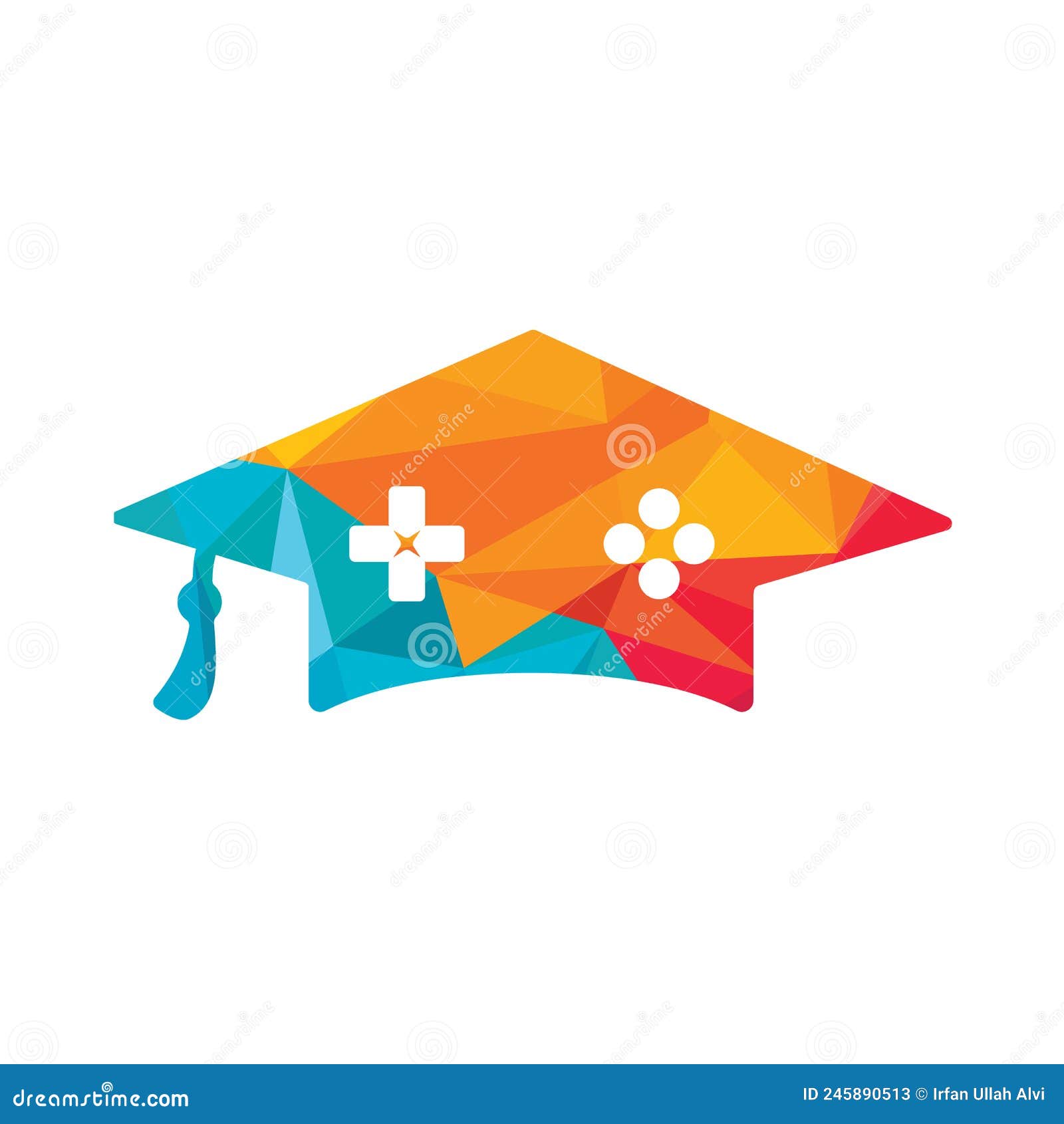 Game Education Vector Logo Design. Game Console with Graduation Cap ...