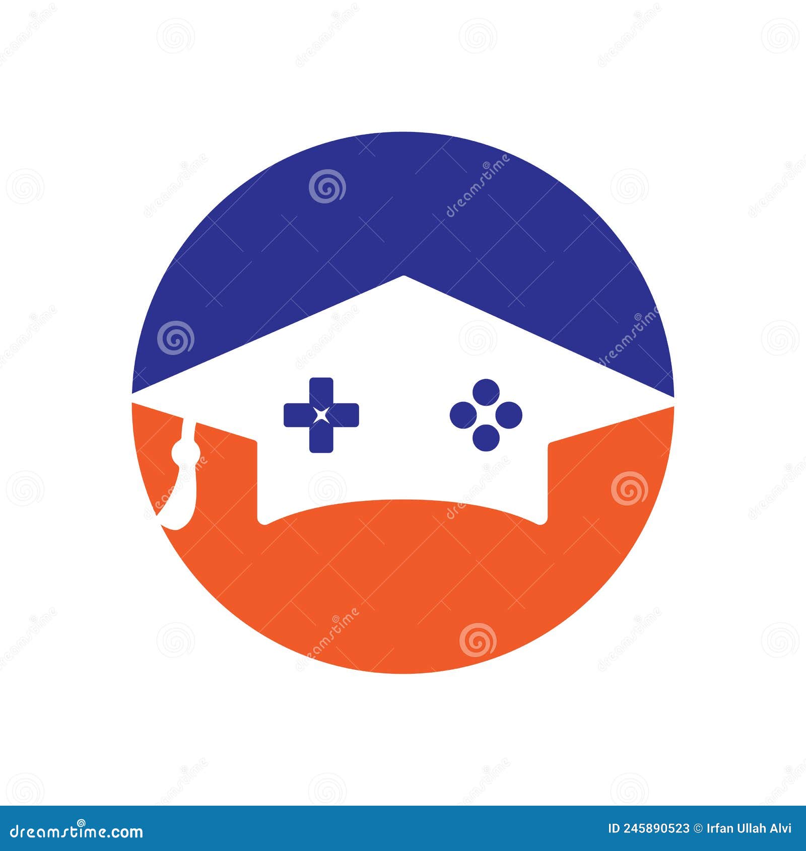 Game Education Vector Logo Design. Game Console with Graduation Cap ...