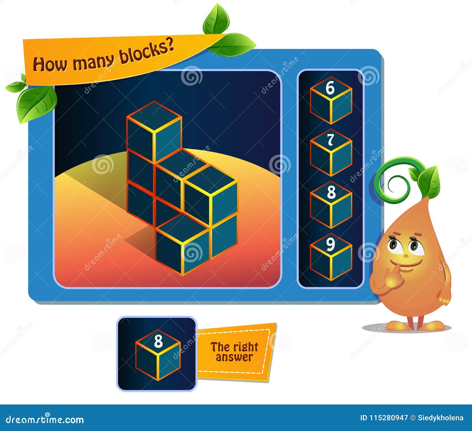 Game educational 8 block stock illustration. Illustration of maths ...