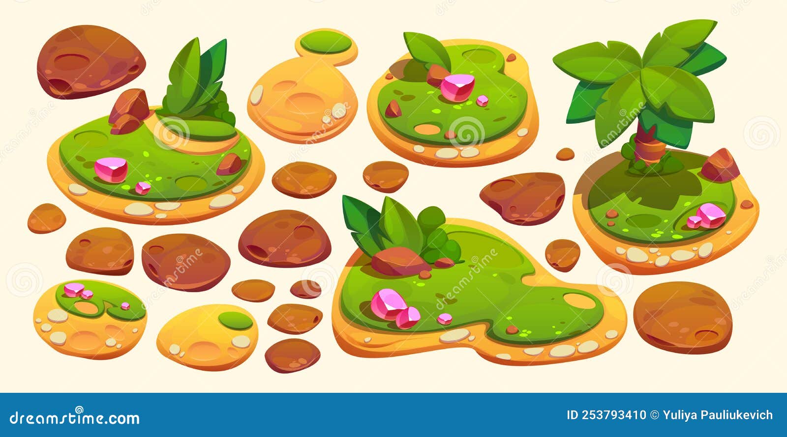 Game Elements for Level Map Ui Design, Environment Stock Vector ...