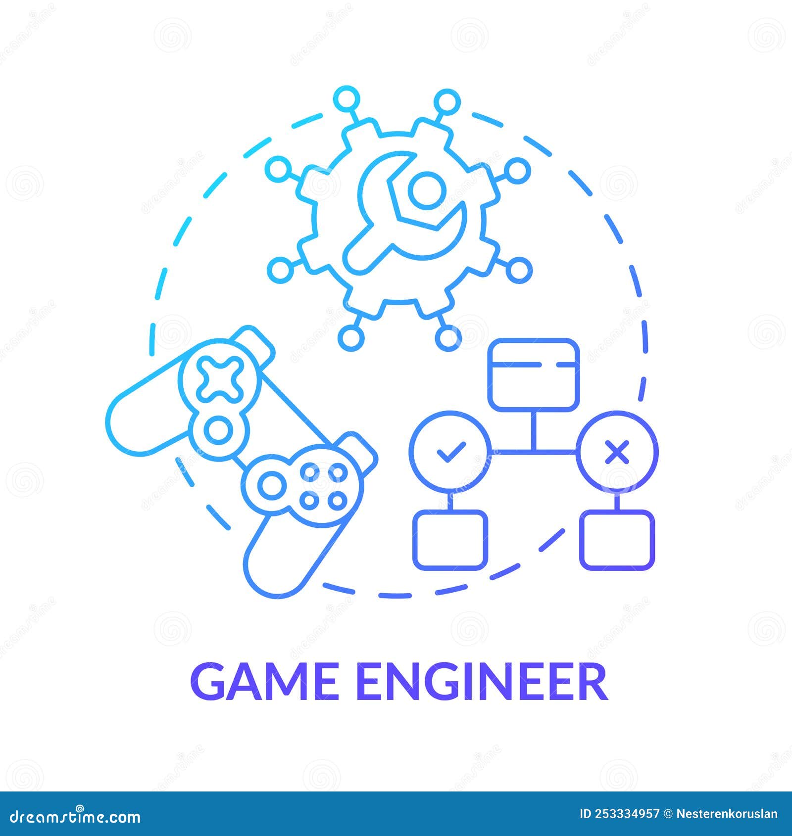 Game Engineer Blue Gradient Concept Icon Stock Vector - Illustration of ...