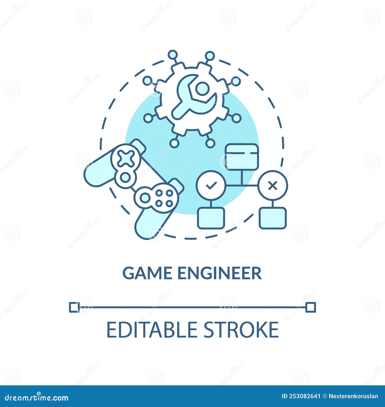 Game Engineer Turquoise Concept Icon Stock Vector - Illustration of ...