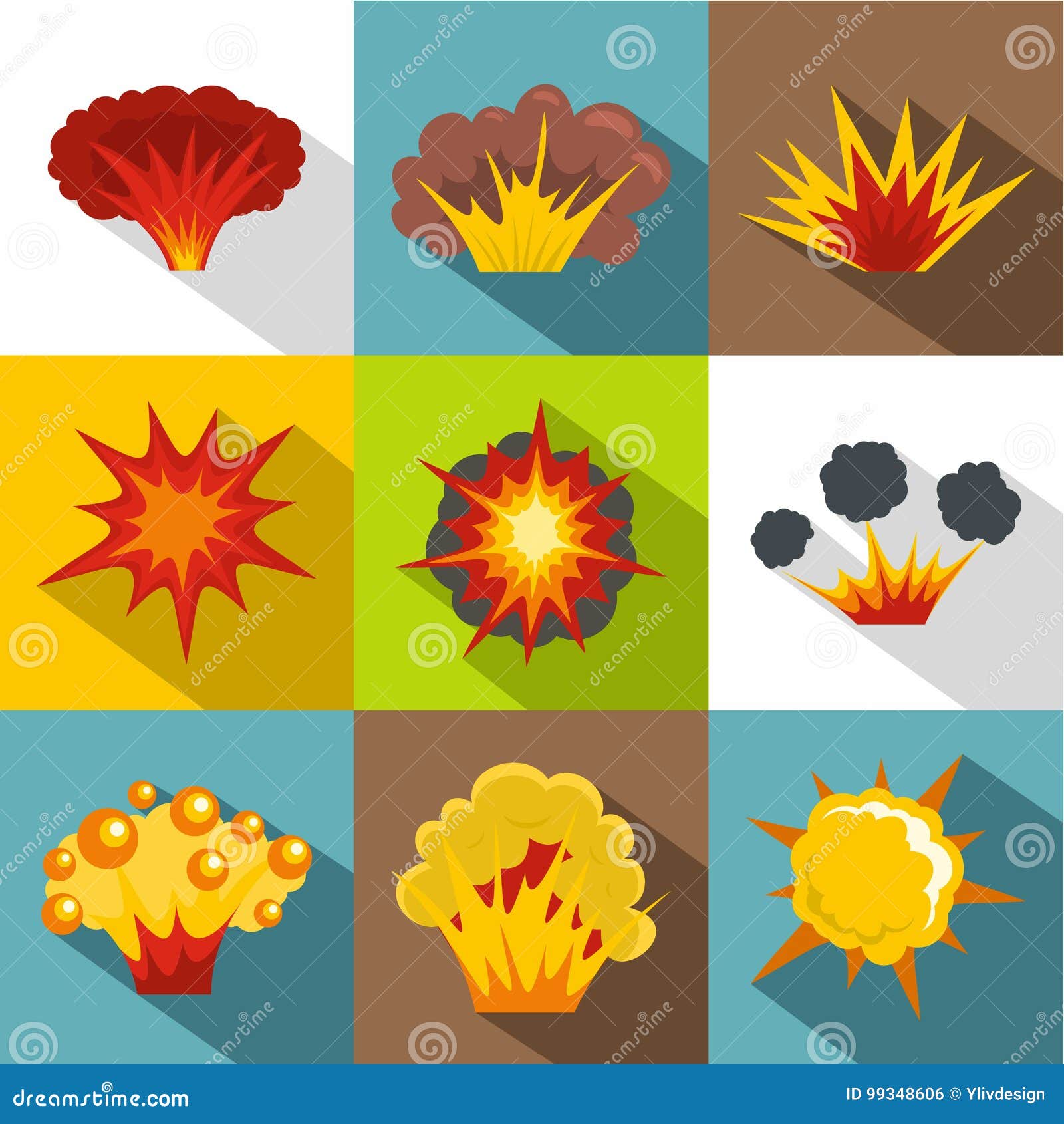 Game Explosion Icon Set, Flat Style Stock Vector - Illustration of boom ... Game Explosion Icon Set, Flat Style Stock Vector - Illustration of boom ...