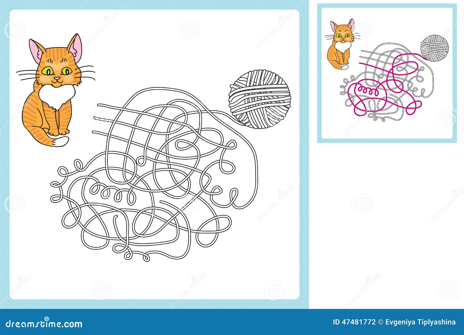 Game find a thread stock vector. Illustration of children - 47481772