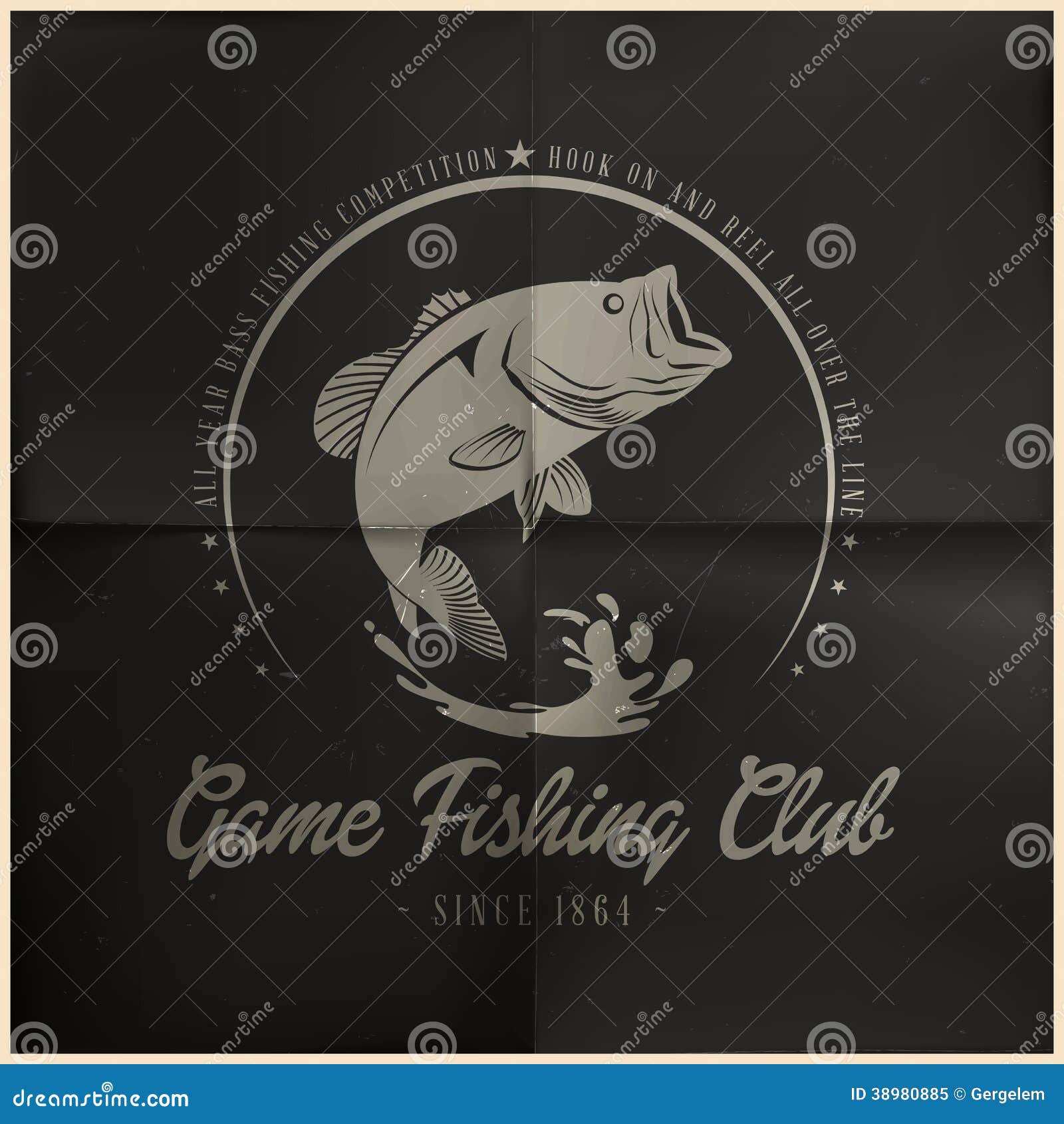 Game Fishing Club badge stock vector. Illustration of animal - 38980885