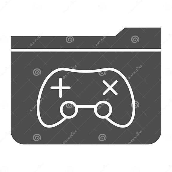 Game Folder Solid Icon. Folder with Game Pad Vector Illustration ...
