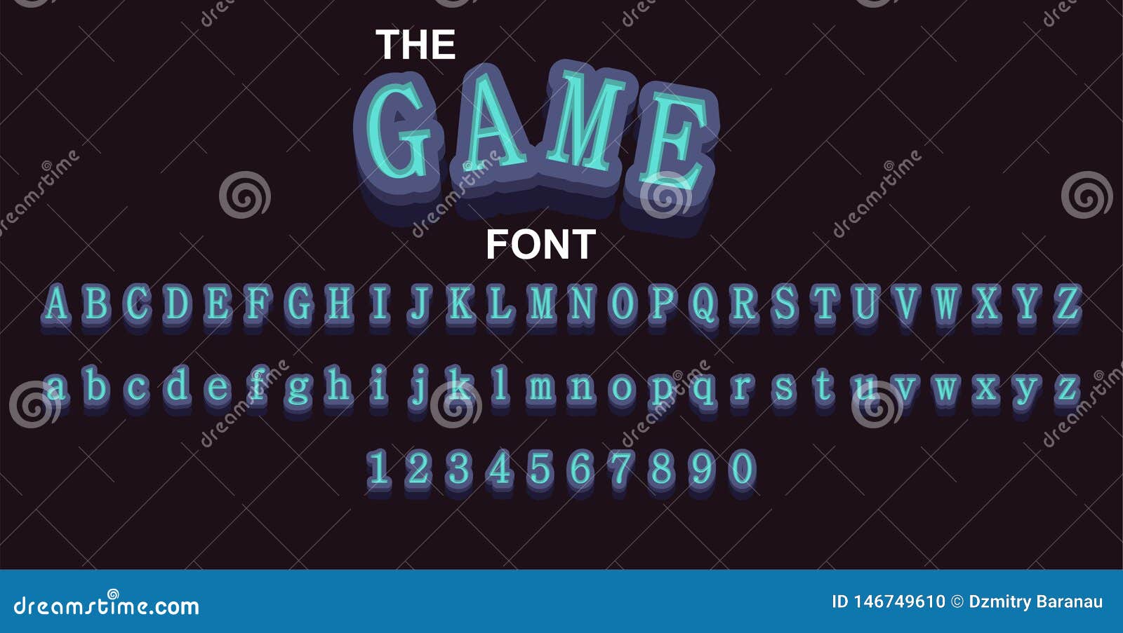 Game Font and Alphabet with Numbers. Vector Typography Letter Design ...