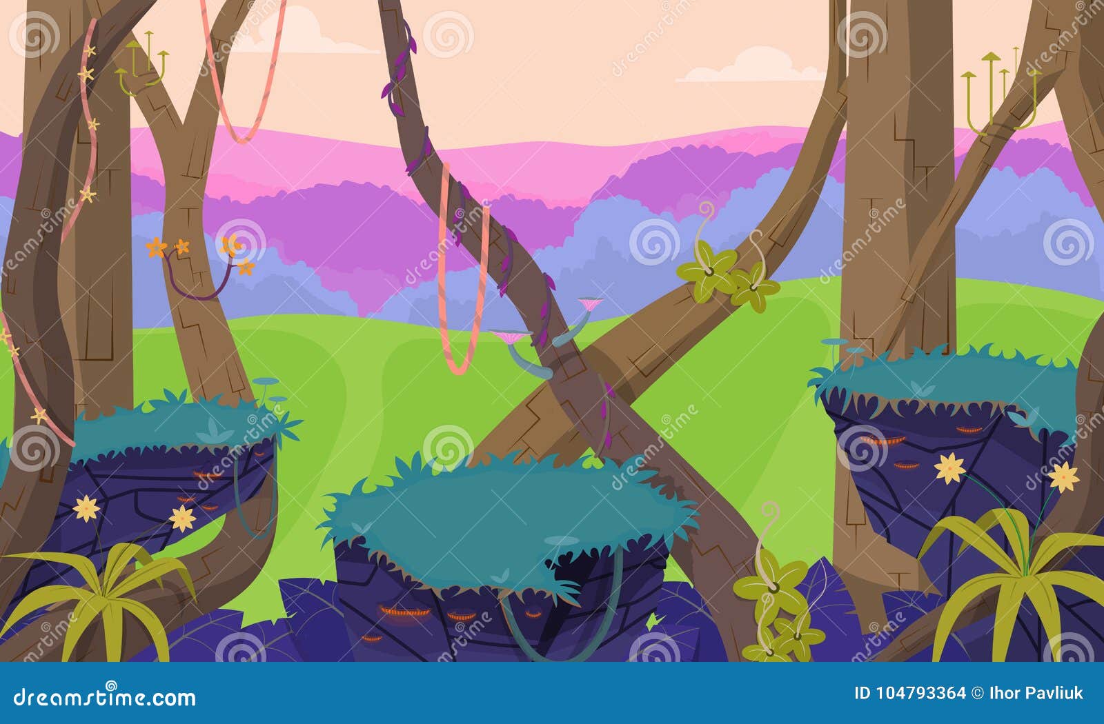 Game Forest Background2 stock vector. Illustration of mountain - 104793364