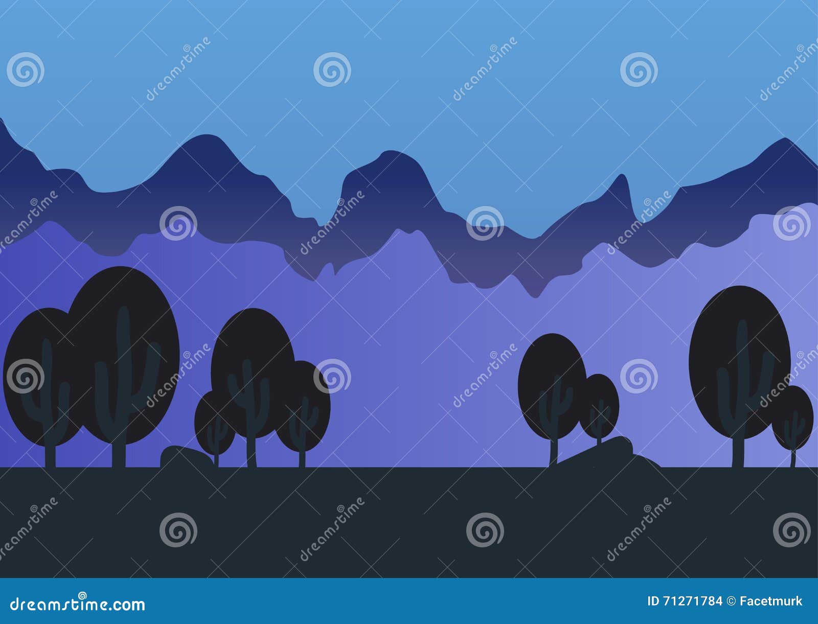 Game Forest Parallax Background Vector Illustration Stock Vector ...