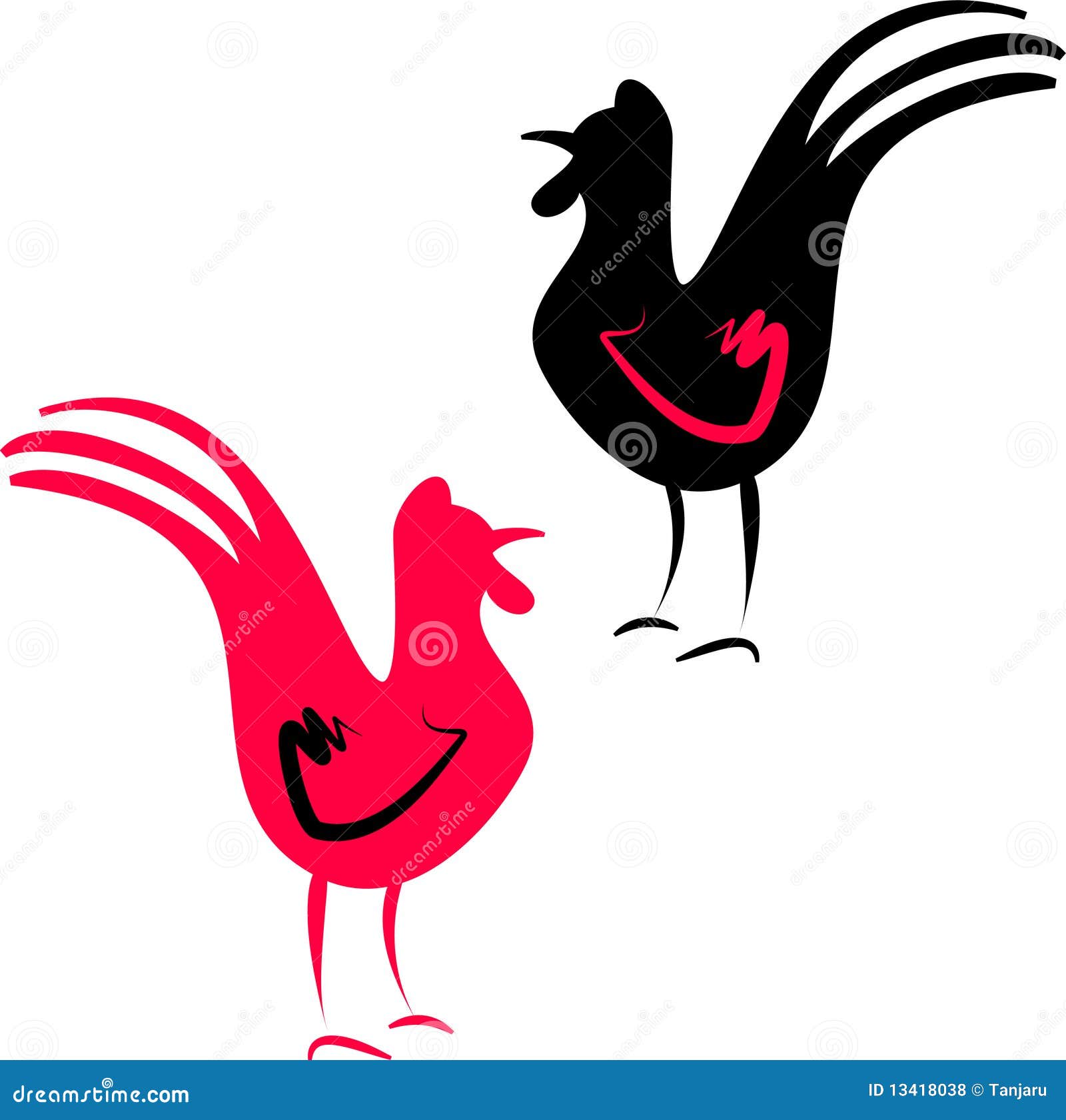 Game fowl stock vector. Illustration of contrast, chicken - 13418038