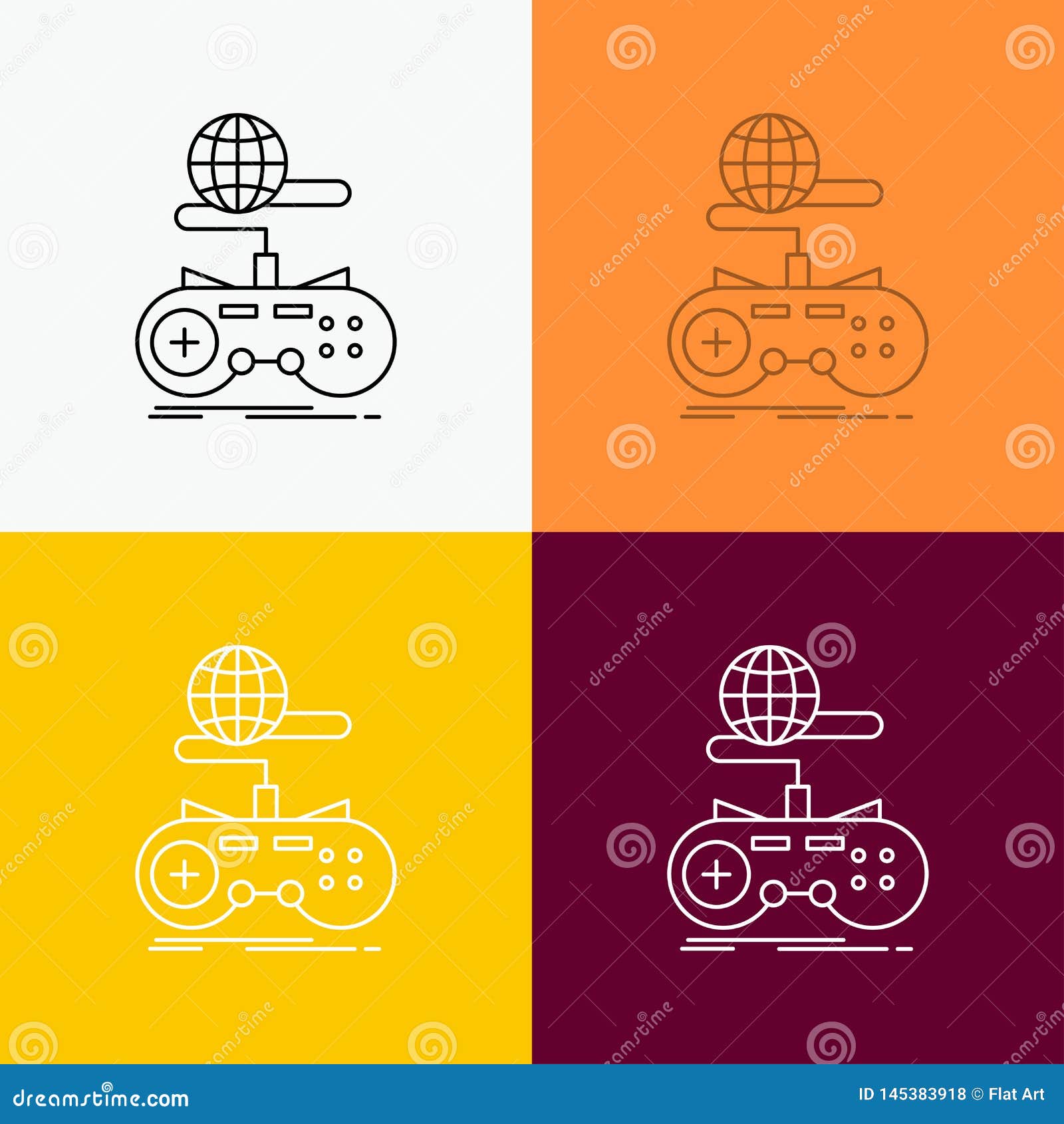 Game, Gaming, Internet, Multiplayer, Online Icon Over Various ...