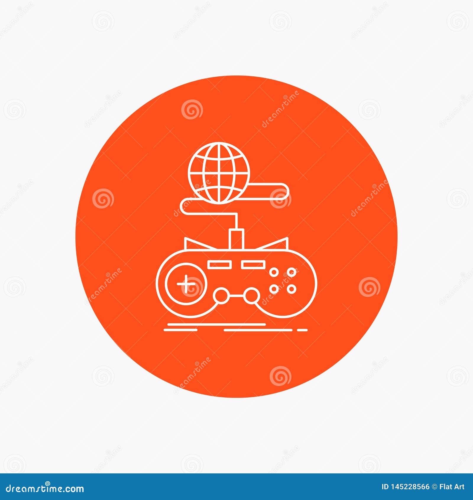 Game, Gaming, Internet, Multiplayer, Online White Line Icon in Circle ...
