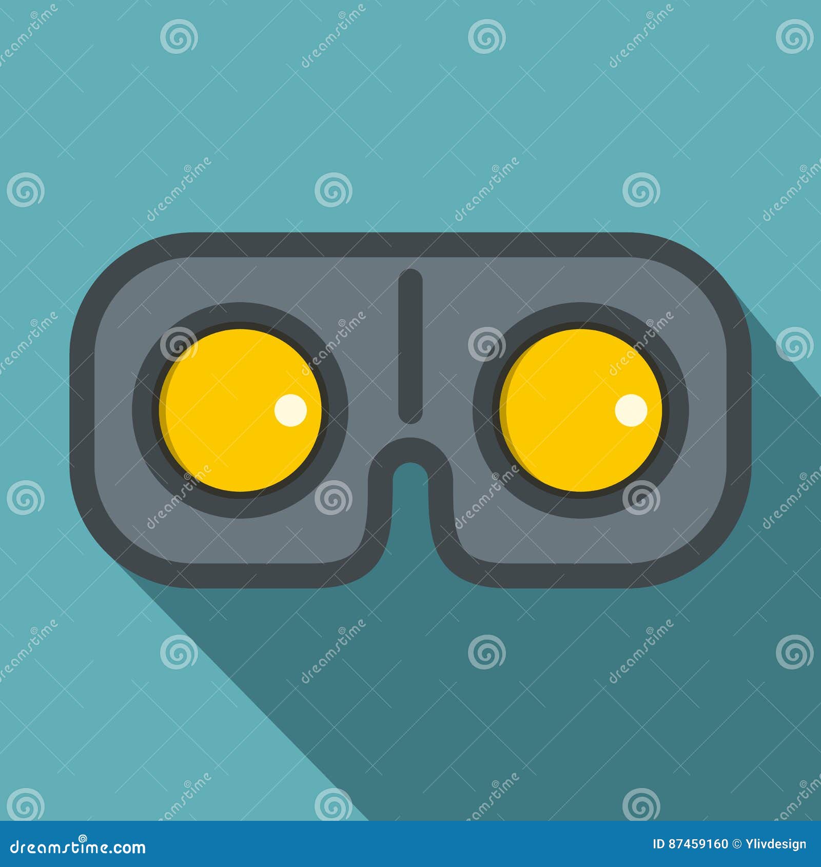 Game Glasses Icon, Flat Style Stock Vector - Illustration of hitech ...