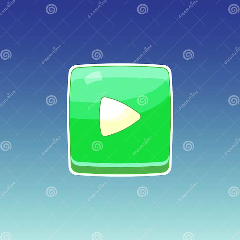 Game green button stock vector. Illustration of interface - 84200142
