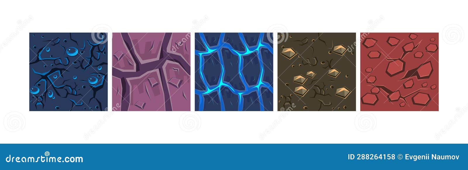 Game Ground Pattern and Land Top View Texture Vector Set Stock Vector ...