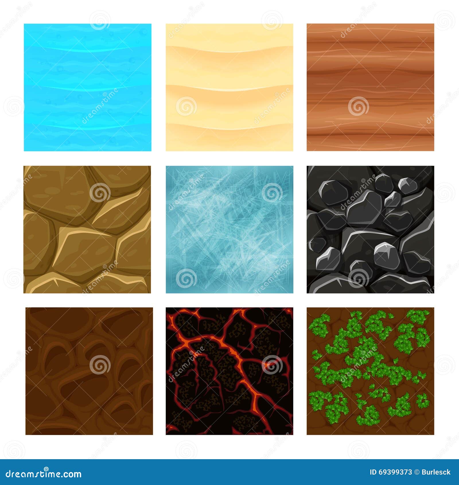 Ground Textures. Game Templates Surfaces On Platforms Earth Layers Sand ...