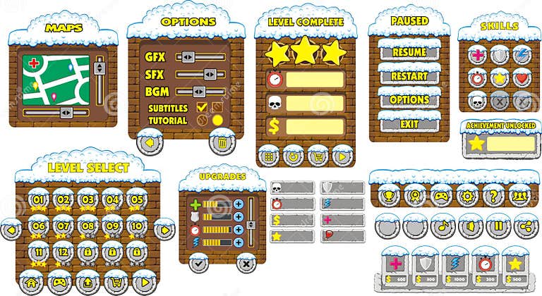 Game gui 11 stock vector. Illustration of graphical, applications ...