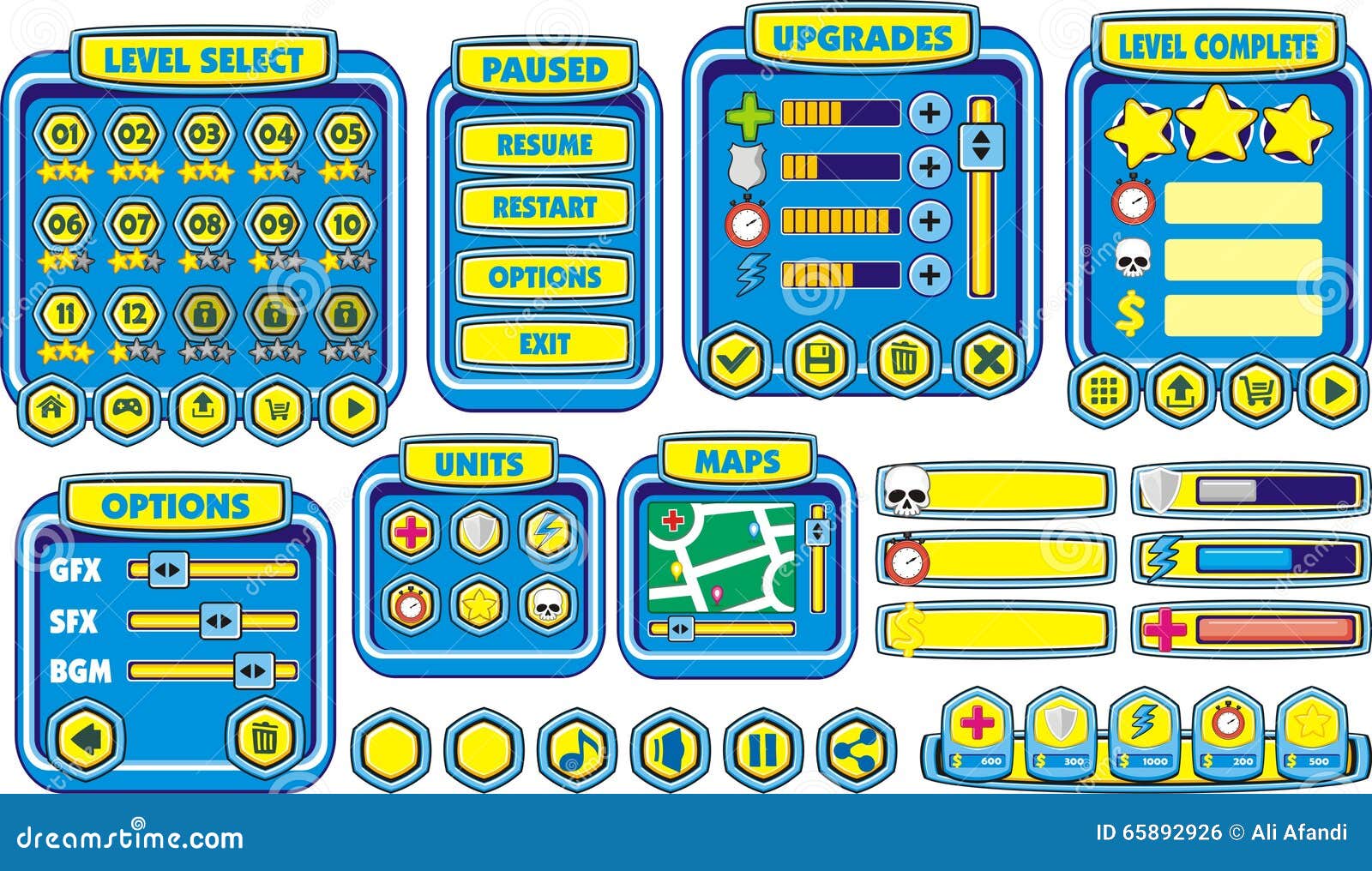 Game gui 15 stock vector. Illustration of build, play - 65892926