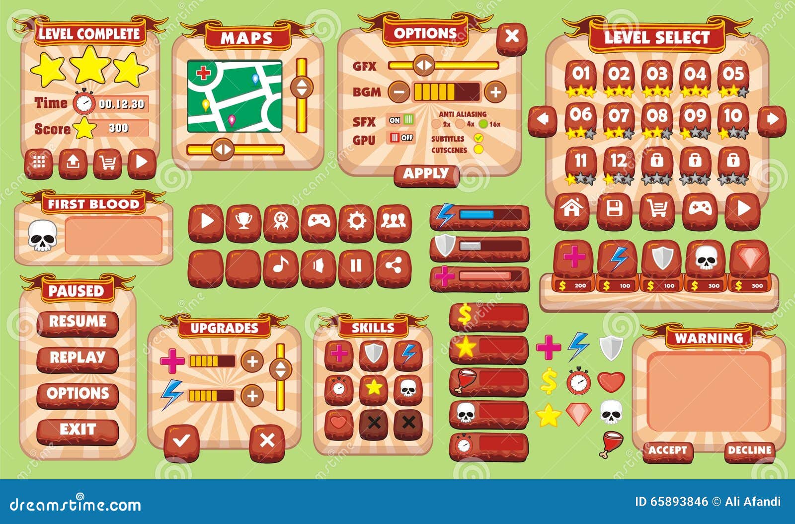 Game gui 25 stock vector. Illustration of application - 65893846